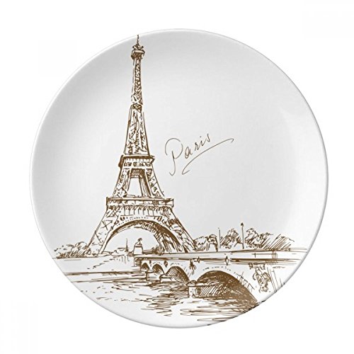 The Eiffel Tower Paris France Dessert Plate Decorative Porcelain 8 inch Dinner Home