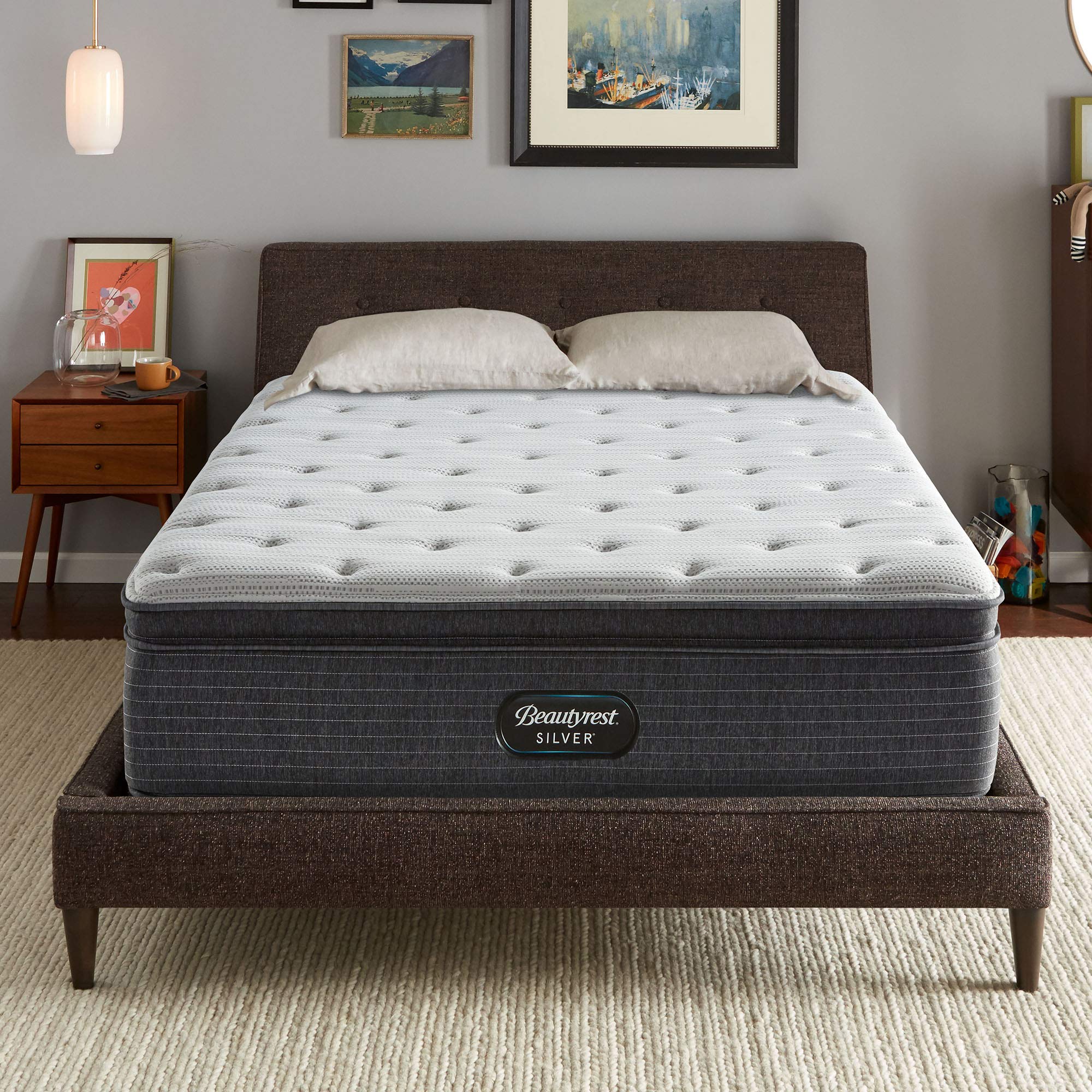 Beautyrest Silver BRS900 15 inch Plush Pillow Top Mattress, Full, Mattress Only