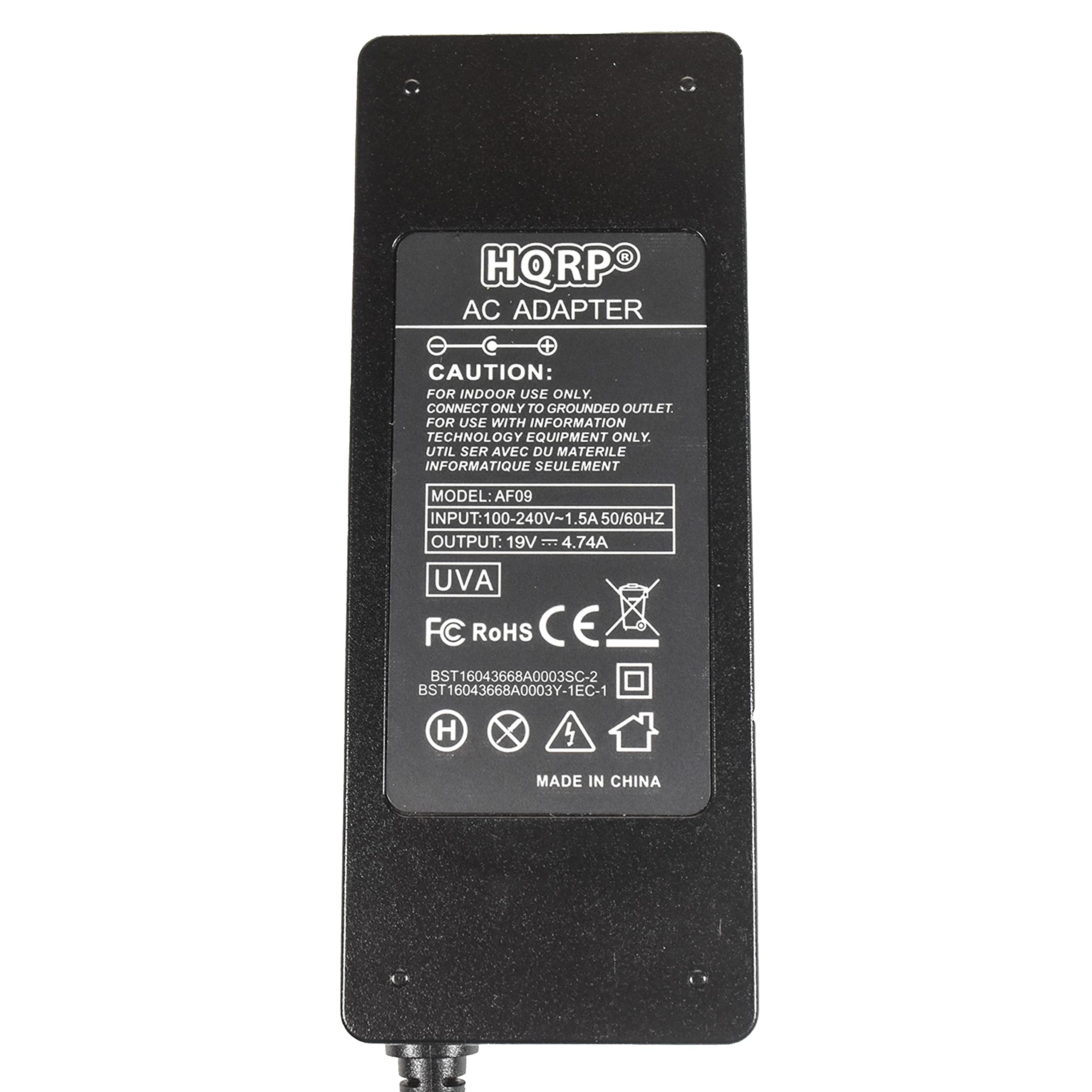 HQRP AC Adapter fits Westinghouse LD-2655VX LD-2657DF LD-2680 LD-2685VX LD-3235 LD-3237 LD-3255VX LD-3257DF LED LCD HDTV TV Power Supply Cord Westing House + Euro Plug Adapter