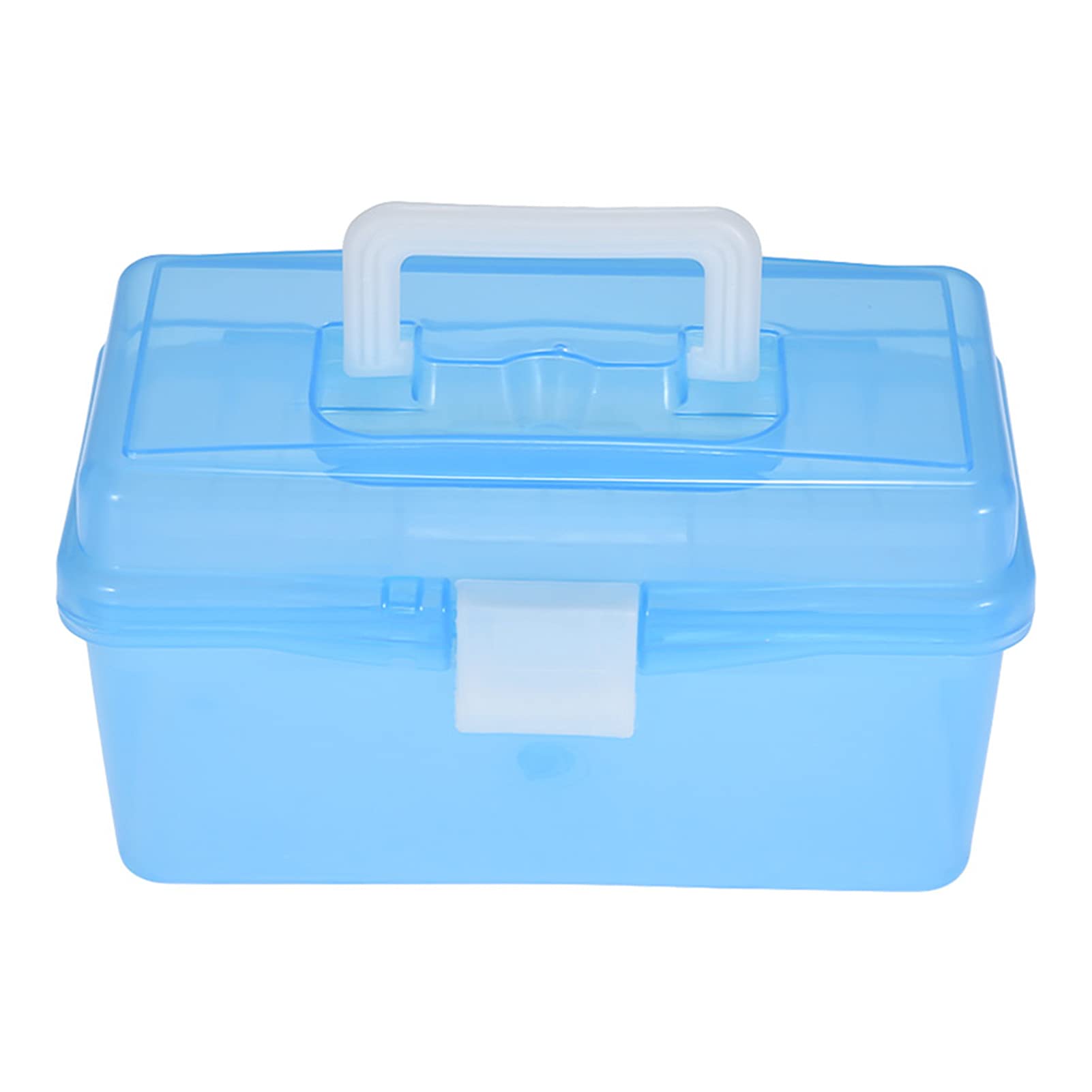 BUZHI Art Organizer Box,Clear Plastic Art Storage Box Watercolor Oil Painting Supplies Multipurpose Case Portable for Artists Students