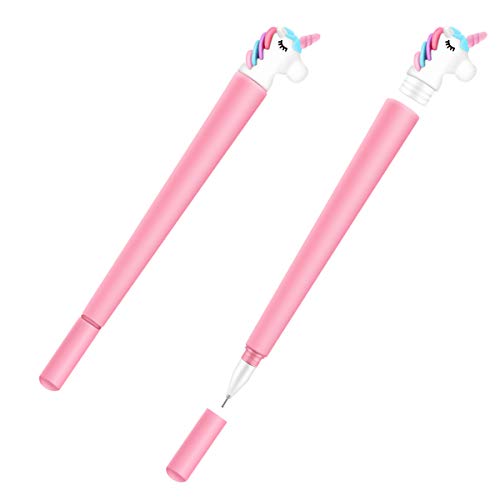 BTYMS 16pcs Cute Unicorn Gel Pen Liquid Ink Pens Office School Supplies Student Gift 0.5mm Ballpoint Pen