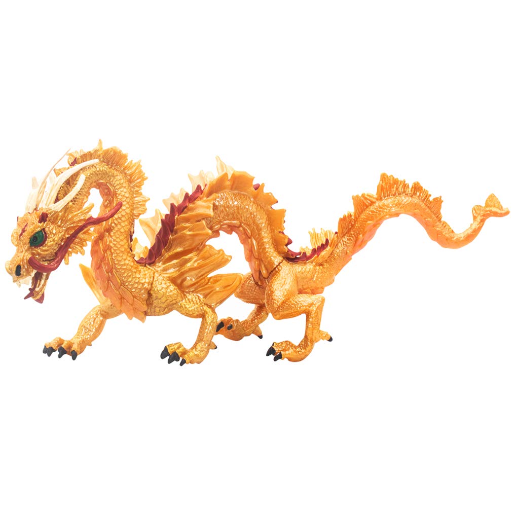 Dragon Figurine Magic Dragon Figurine Realistic Plastic Flying Dragon Figurine for Collection Science Educational Prop Miniature Magic Dragon Statue Home Decor Accessorie, Big Golden Dragon