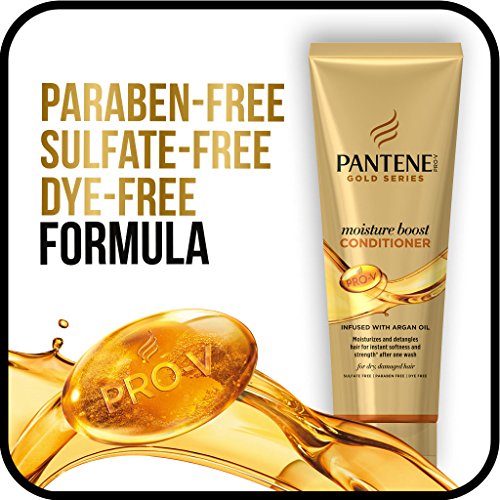 Pantene, Sulfate and Paraben Free Conditioner with Argan Oil, Pro-V Gold Series, for Natural and Curly Textured Hair, 8.4 fl oz, Twin Pack