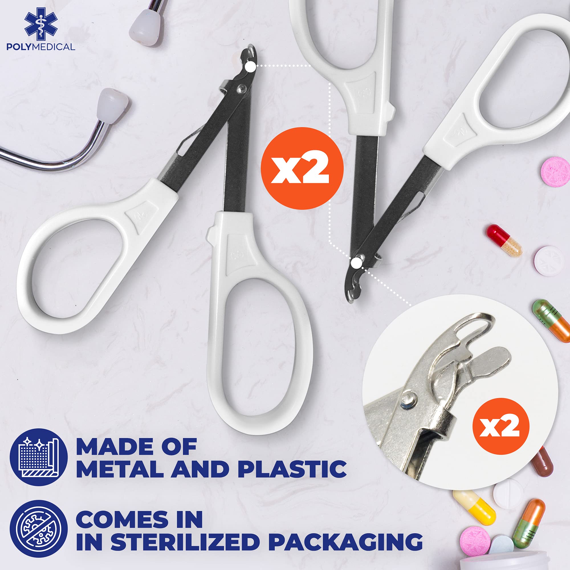 8 Piece Disposable Skin Stapler Kit Suture Thread Alternative - 110 Wires, 2 Stapler Remover Tool + 4 Plastic Forceps for Outdoor Camping Emergency Survival Demo First Aid Field Emergency Vet Training