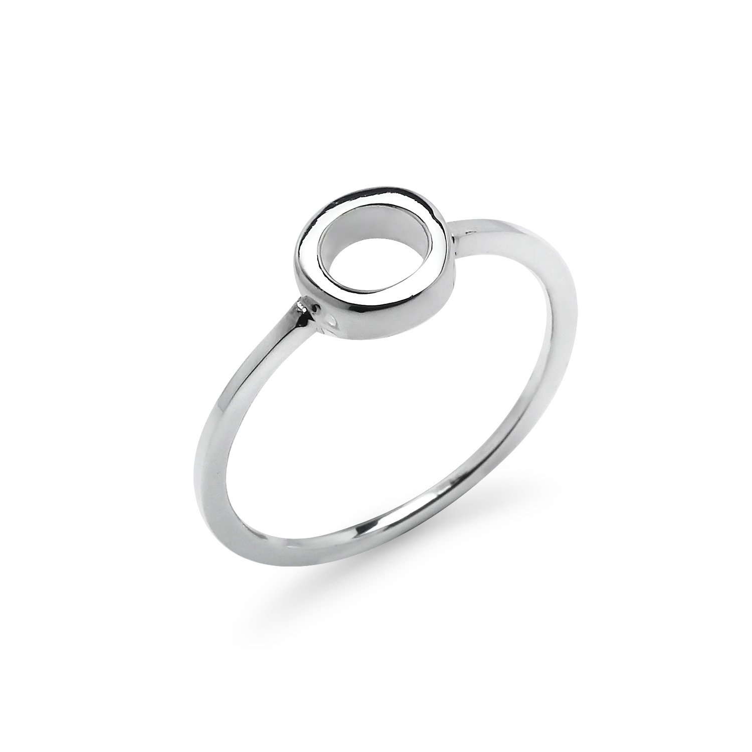 925 Sterling Silver Karma Open Circle Ring | Circle of Life Charm Friendship Promise Jewelry | Size 6