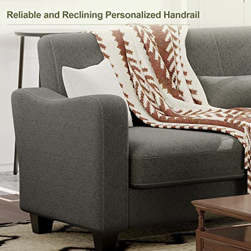 Belffin Convertible Sectional Sofa Fabric Couch with Chaise Reversible Small Corner Couch Furniture L-Shaped 4 Seater Sofas Light Grey