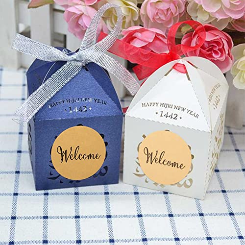 jijAcraft 96 Pcs - 2 inch Welcome Stickers, Kraft Stickers for Wedding Welcome, Round Paper Sticker for Wedding Party Favor Welcome Guests Labels