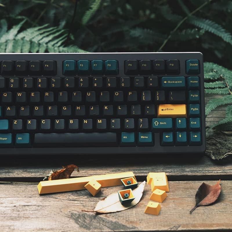 Akko Keycaps MARRS Green 184-key Cherry Profile ABS Double-Shot Keycaps Set for Mechanical Gaming Keyboard with ISO modifiers