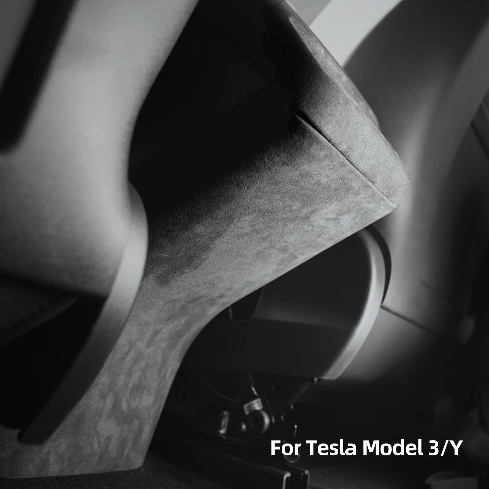 Alfanxi Car Interior Accessory Italy Alcantara Material Anti Kick Trim and Air Conditioner Vent Outlet Frame Cover Compatible with Tesla Model 3/Model Y (Grey)