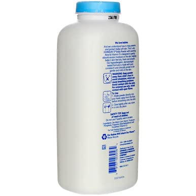 JOHNSON'S Aloe & Vitamin E Baby Powder 15 oz (Pack of 12)