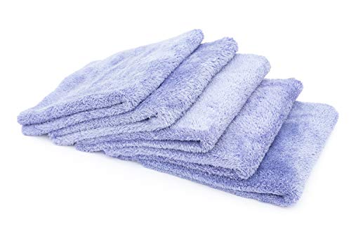 The Rag Company - Eagle Edgeless 350 (5-Pack) Professional Korean 70/30 Blend Super Plush Microfiber Detailing Towels, 350GSM, 16in x 16in, Lavender