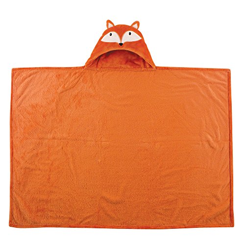 Hudson Baby Unisex Baby and Toddler Hooded Animal Face Plush Blanket, Orange Fox, One Size