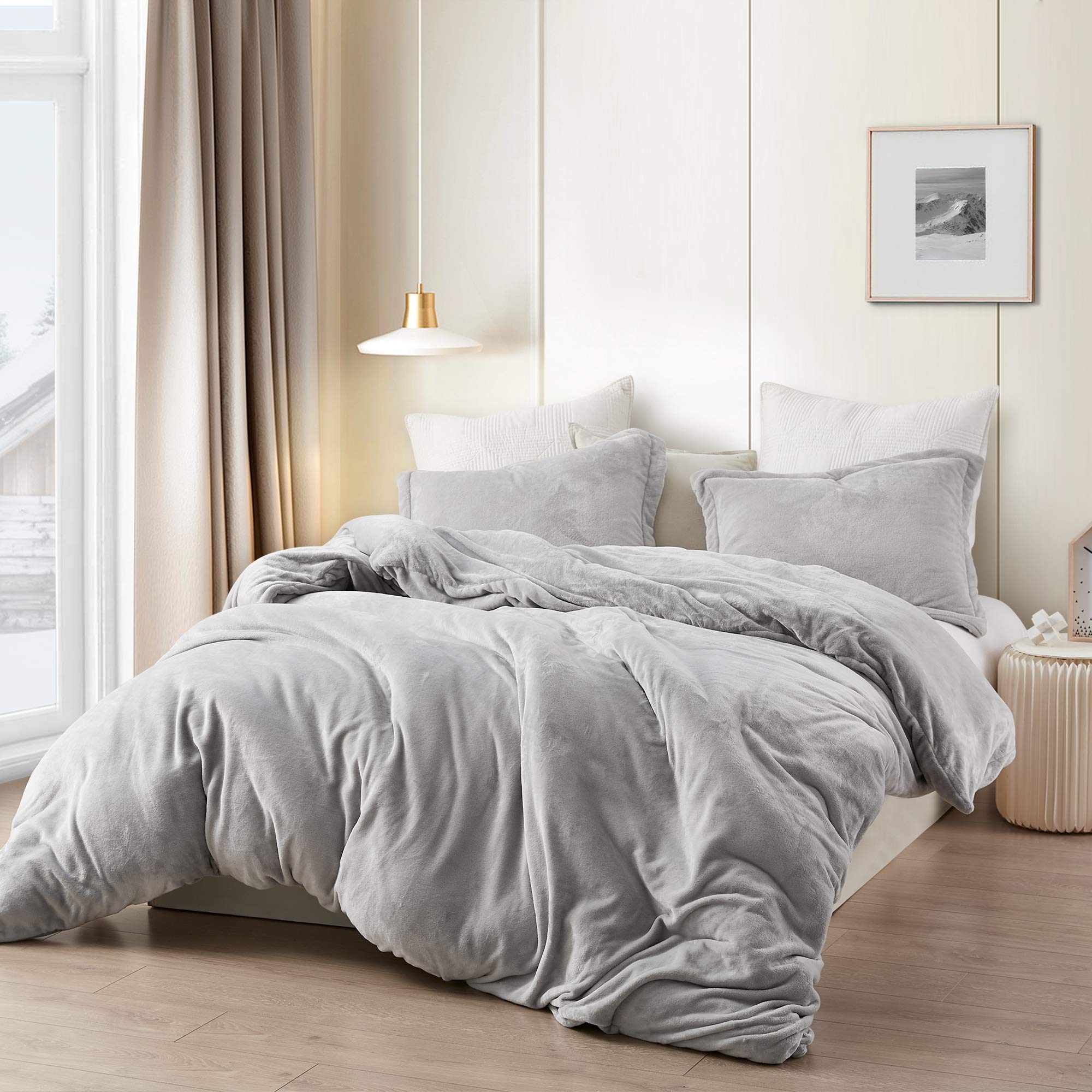 Byourbed Coma Inducer King Duvet Cover Set - Wait Oh What - Tundra Gray