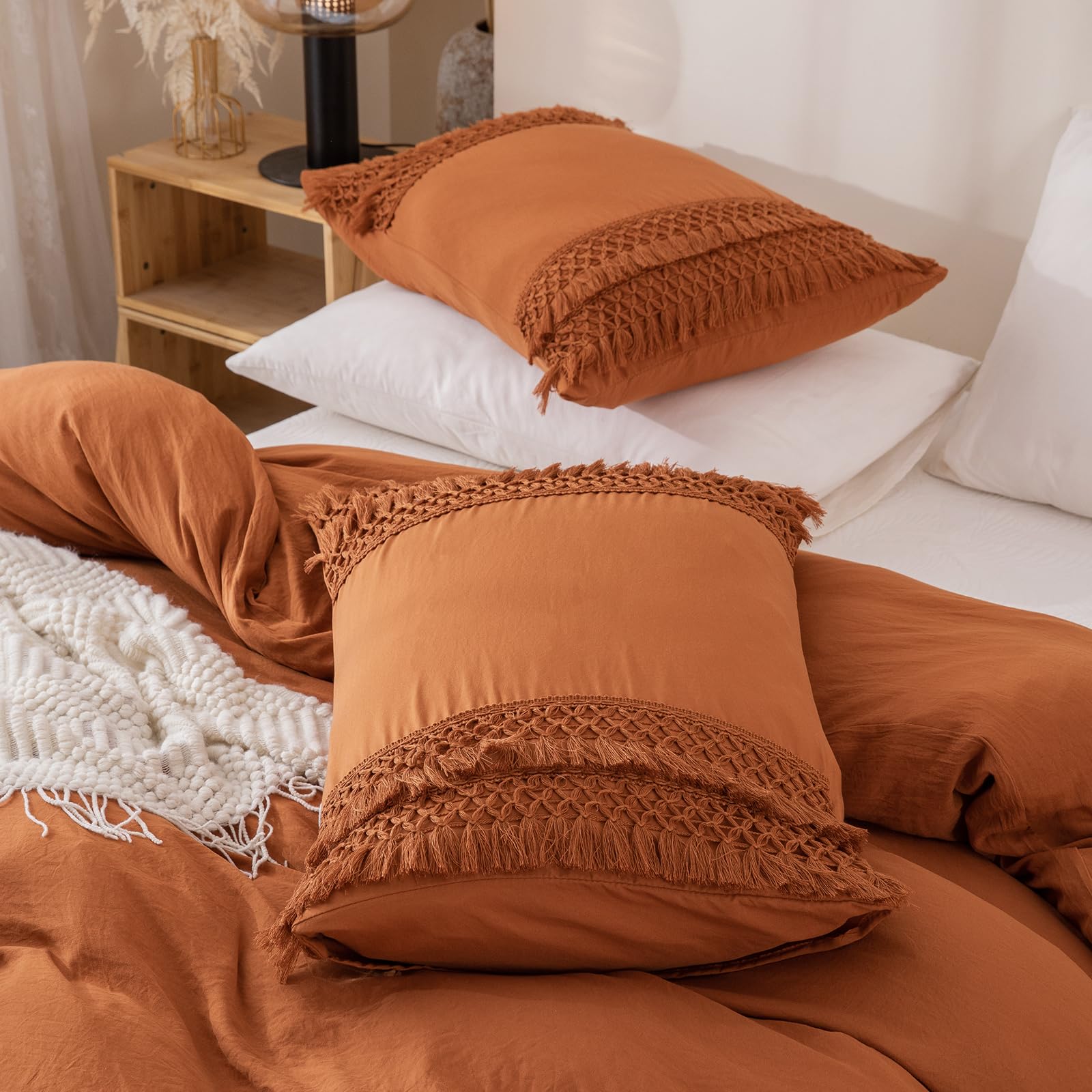 Kids Twin Comforter Set Taupe Tan Boho Bedding Comforter Tassel Bohemian Decorative Bedding Set for Girls Boys Extra Soft All Season Bed Set Twin Size(Twin, Taupe)