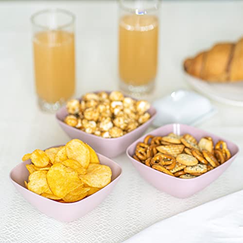 ARNO Serving Bowls Plastic Set of 6,12 OZ Stackable Salad Cereal Soup Snack Fruit Unbreakable BPA Free