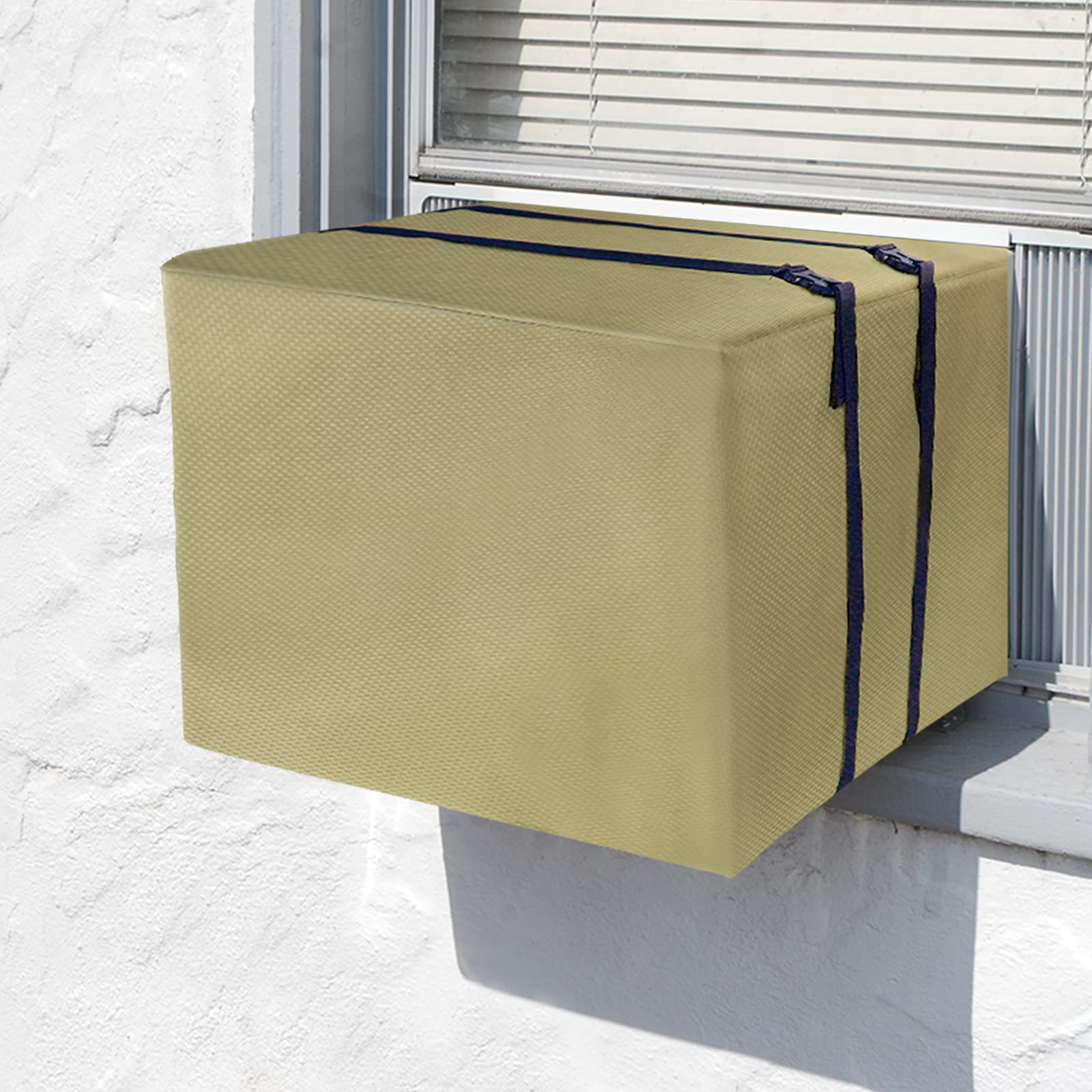 Capride Window Air Conditioner Cover for Outside Units Winter AC Unit Cover with Anti-Slip Adjustable Straps Waterproof 600D Ac Cover (25.5" W x 17" H x 21" D)