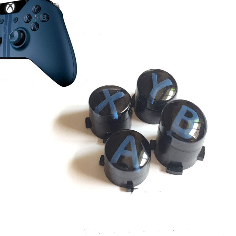 ABXY Button Bullet Buttons Replacement for Xbox One/Xbox ONE S/Xbox ONE X/Xbox ONE Elite(Black-Dark Blue)