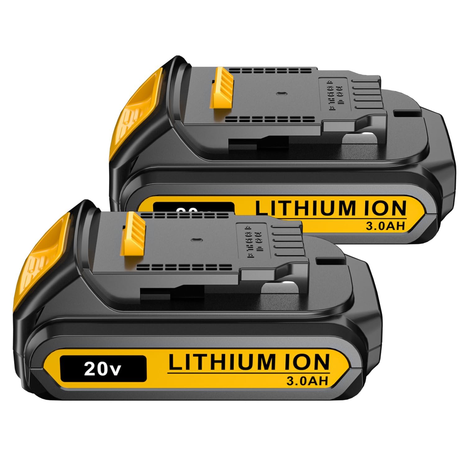 Simple Plus+ 2Packs 20V 3.0Ah Replacement Battery for Dewalt 20V Compatible with Dewalt DCB200 DCD DCF DCG Series Cordless Power Tools