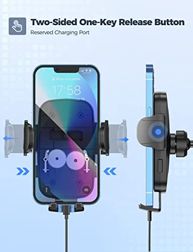 Car Cell Phone Holder Mount, 2 in 1 Dashboard Windshield Phone Mount for Car with Stabilizer, Car Phone Mount Windshield with Super Sticky Gel Suction Cup, iPhone Holder for Car Fit for All Phones