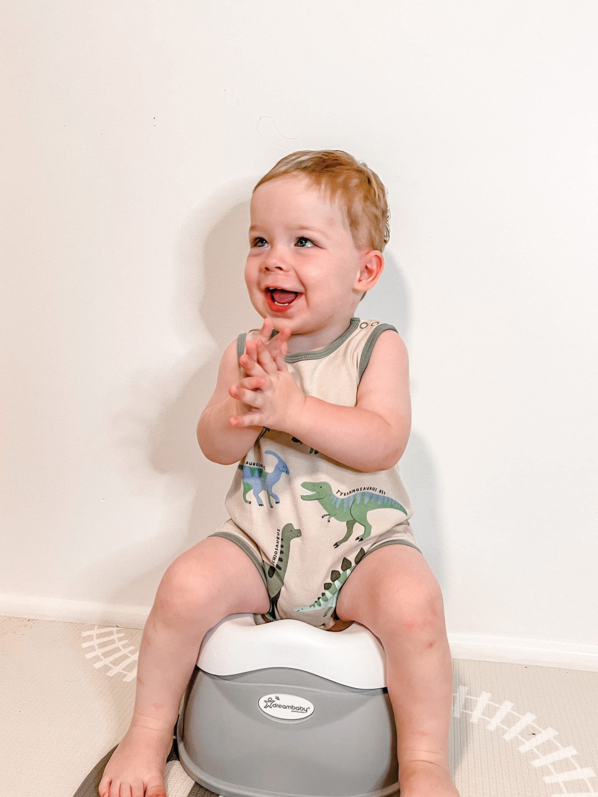 Dreambaby EZY-Potty Toilet Trainer Seat - with Splash Guard & Removable Bowl - Grey - Model L695