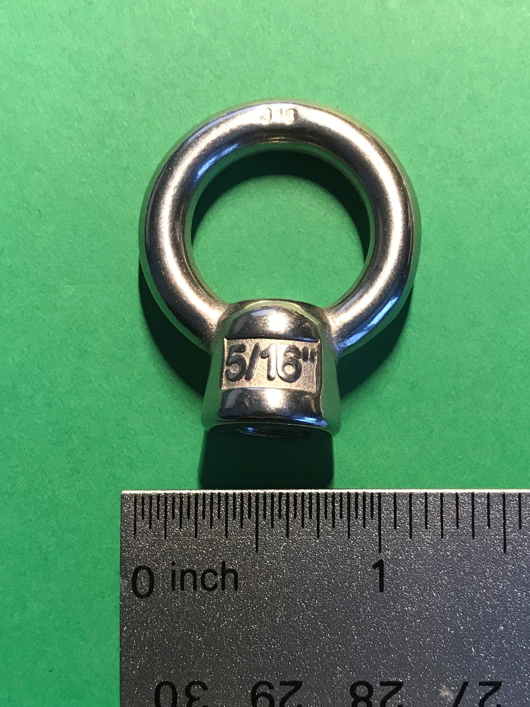 US Stainless 4 Pieces Stainless Steel 316 Lifting Eye Nut 5/16" UNC Marine Grade Pitch of 18