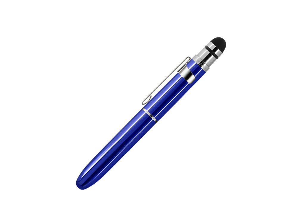 Fisher Space Pen Bullet Grip Space Pen with Clip and Conductive Stylus, Blue (BG1CL/S)