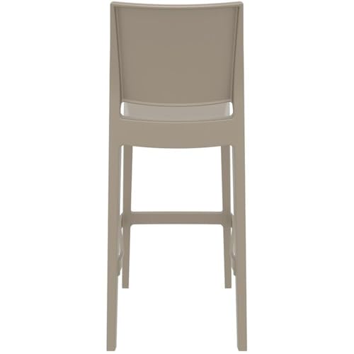 Home Square Resin 29.5" Barstool in Taupe - Set of 2