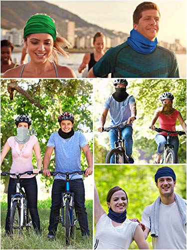 9 Pieces Neck Gaiter Face Cover UV Protection Balaclava Scarf Sunscreen Breathable Bandana for Men Women