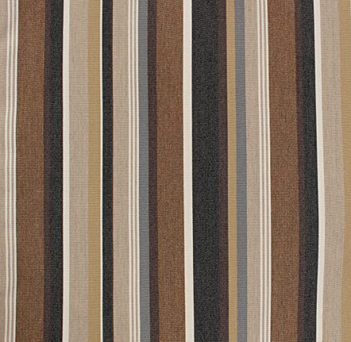 RULU Ottoman Outdoor/Indoor Sunbrella Bean Bag Pouf 19"x19"x18"H Capitol Stripe Espresso