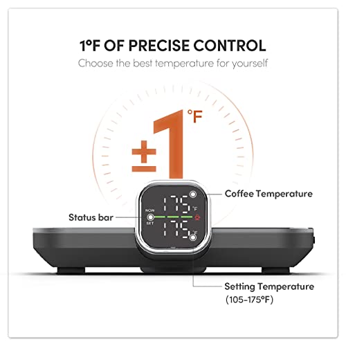 ikago Smart Mug Warmer & Mug Set - Upgraded Coffee Warmer, 1°F Precise Temperature Control Mug Warmer for Desk, Heated Coffee Mug with Auto Shut Off, Birthday Gifts for Women and Men