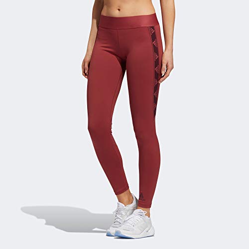 adidas womens Alphaskin Badge of Sport Tights Legacy Red/Maroon Large