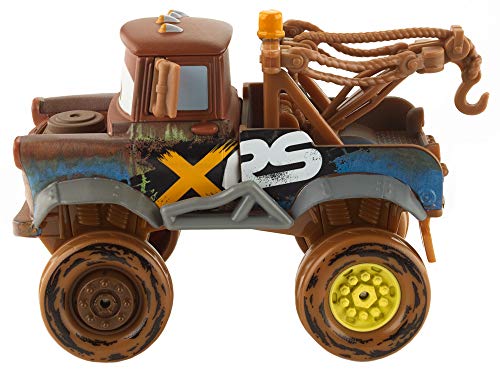Disney Pixar Cars XRS Mud Racing Mater Oversized 1:55 scale Die-cast, Real Suspension, Off-Road, Dirt-splashed, All-terrain Wheels, 1:55 scale, Ages 3 and up