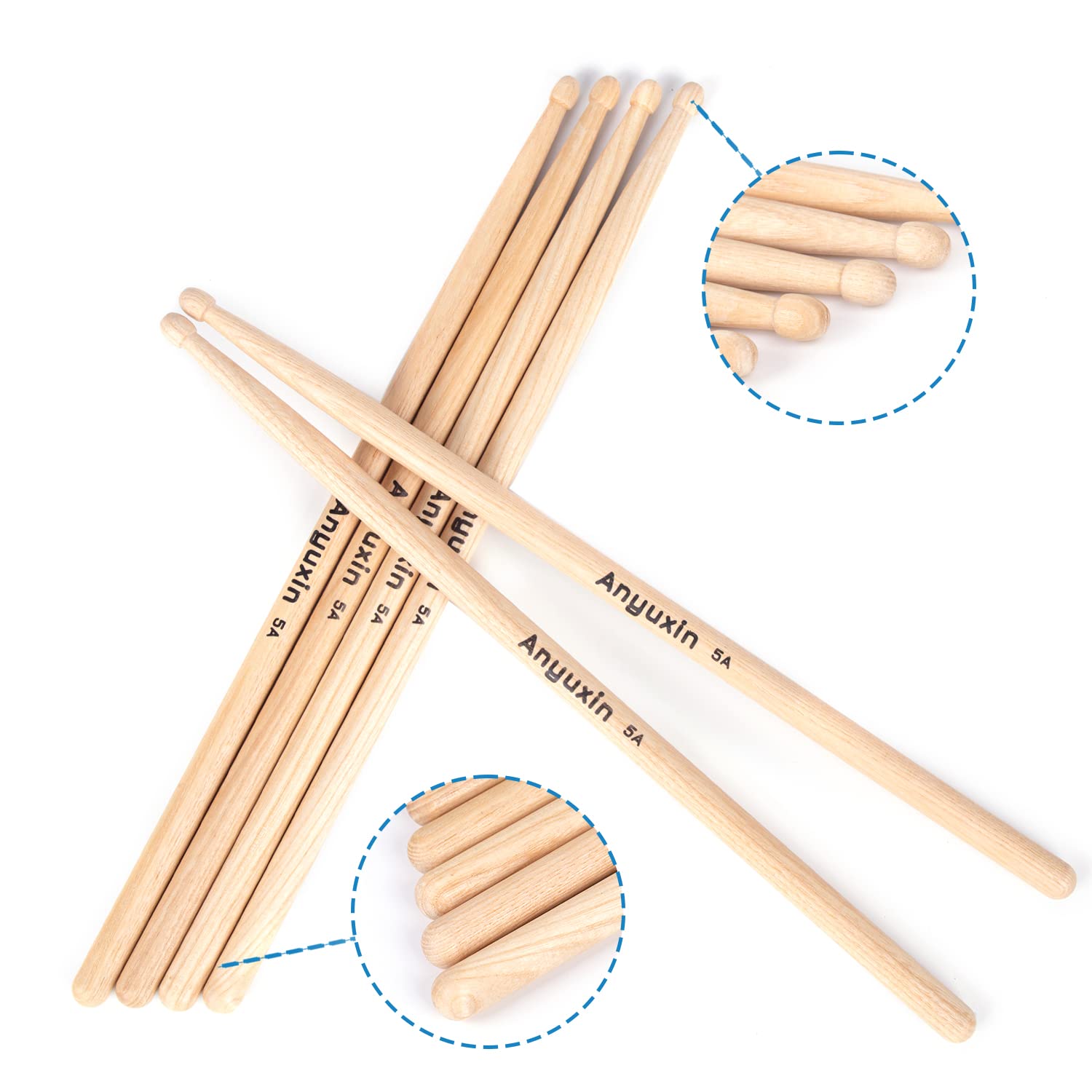 Anyuxin Drum Practice Pad Snare Drum Stand Set, 12 Inch Double Sided Silent Practice Pad with Drum Sticks, Drumstick Holder, Carrying Bag, Adjustable Stand(Fits 10''-14'' Drums) Orange