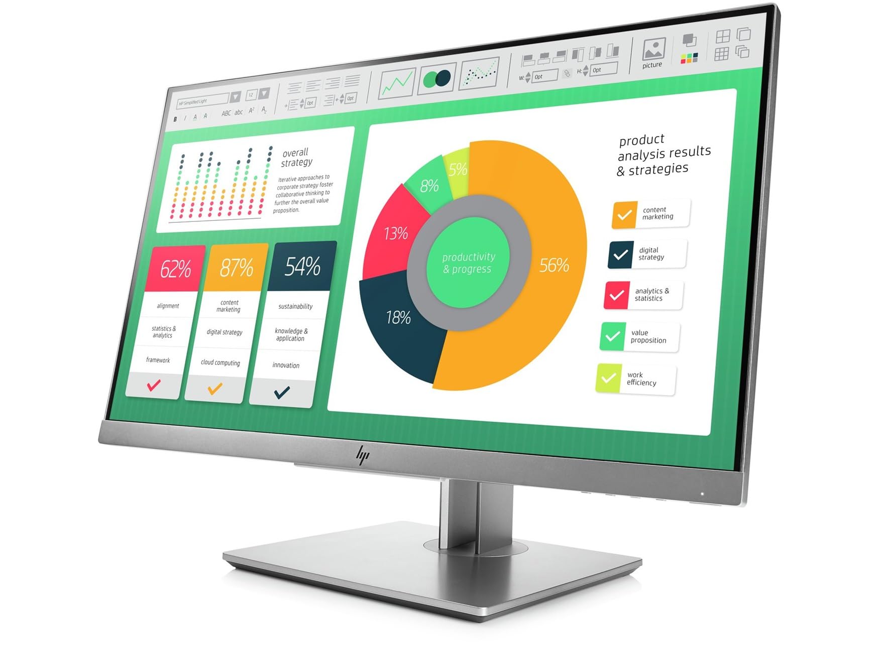 HP EliteDisplay E223 54,6 cm (21.5") 1920 x 1080 Pixel Full HD LED Piatto Nero, Argento