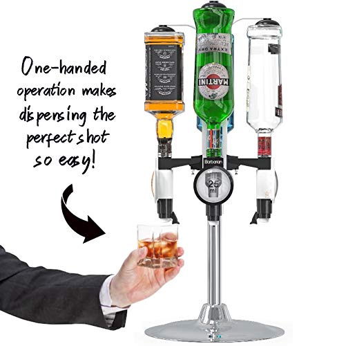Barbarian 4/6 Bottle Rotary Liquor Dispenser For Home Bar - Bar Butler Shot Measure Bracket Alcohol Wine Upside Down Drink Jigger Optics Man cave
