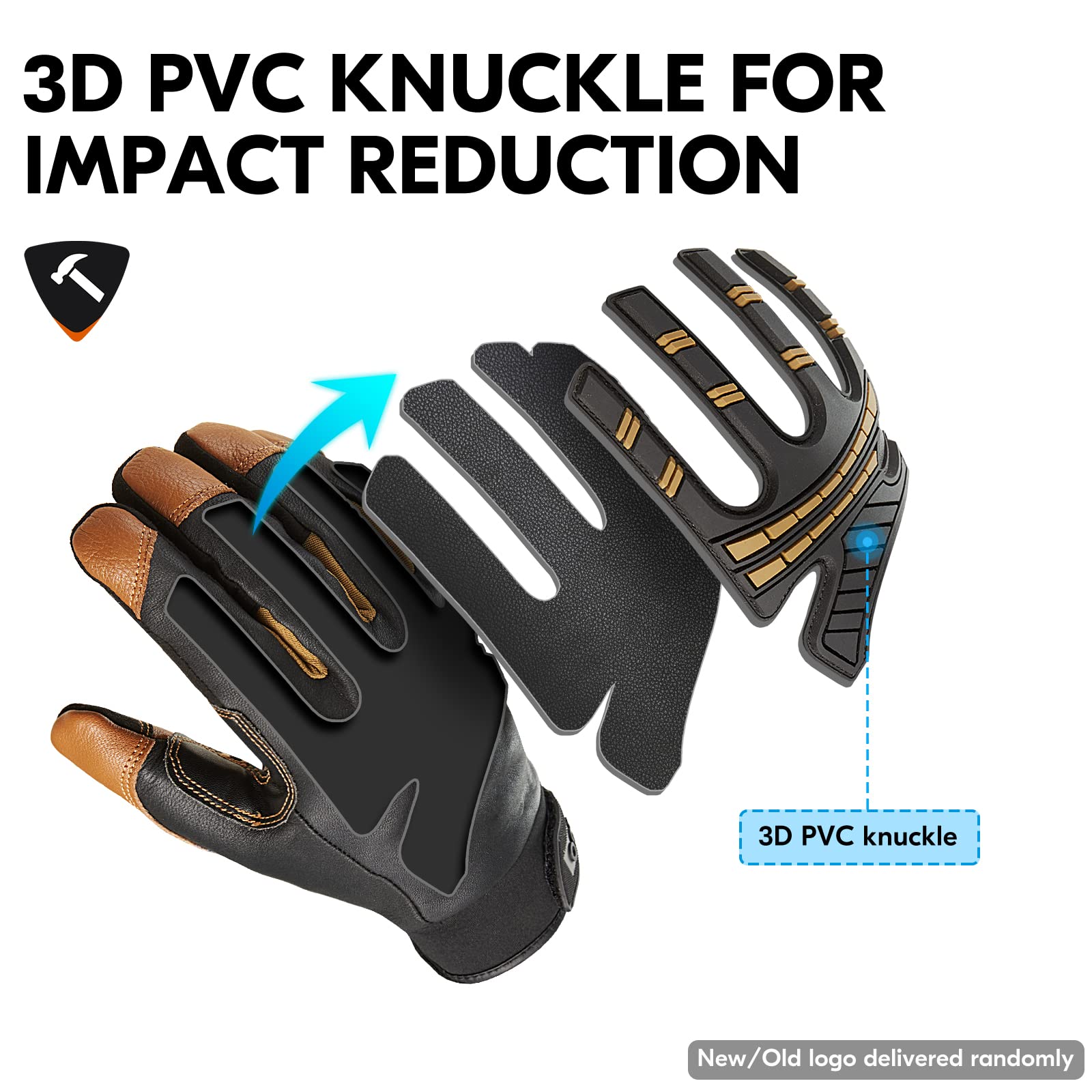 Vgo... 1-Pair -4℉ or above Winter Waterproof High Dexterity Heavy Duty Mechanic Glove, Rigger Glove, Anti-vibration, Anti-abrasion, Touchscreen (Size L, Brown, GA8954FW)