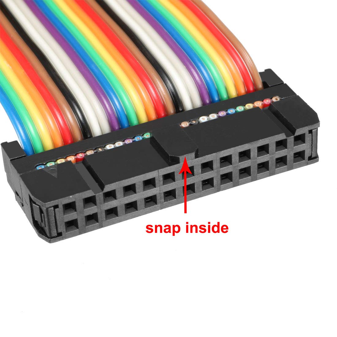 uxcell IDC Rainbow Wire Flat Ribbon Cable 26 Pins 128cm Length 2.54mm Pitch Type-B