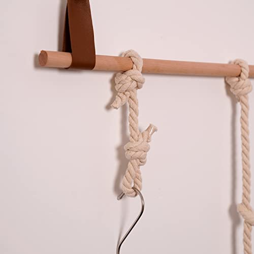 EVOLVEOVER Hat Holder Organizer Boho Wall Hanging Hat Rack Fedora Cowboy Hat Storage Baseball Cap Hanger Macrame Display Shelf Bohemian Hooks