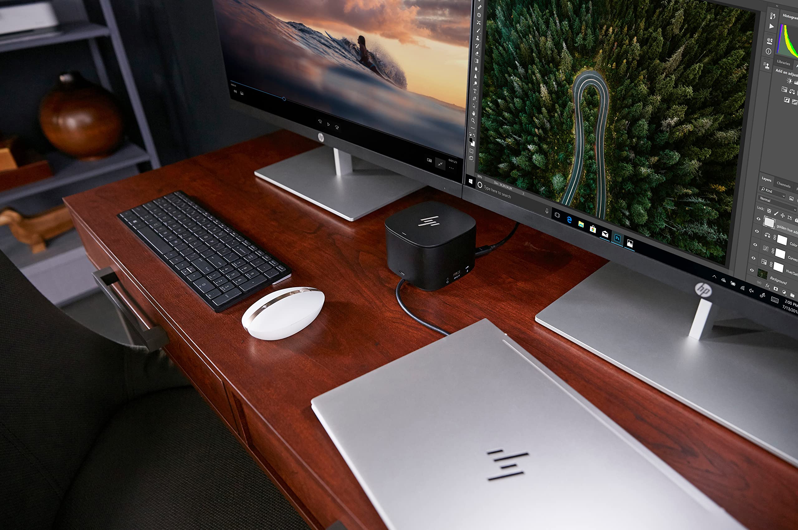HP Pavilion 27q 27-inch QHD 2k 1440p IPS LED Monitor with AMD FreeSync Support, 100% sRGB, and VESA Mounting Bracket (1HR73AA#ABA) - Silver