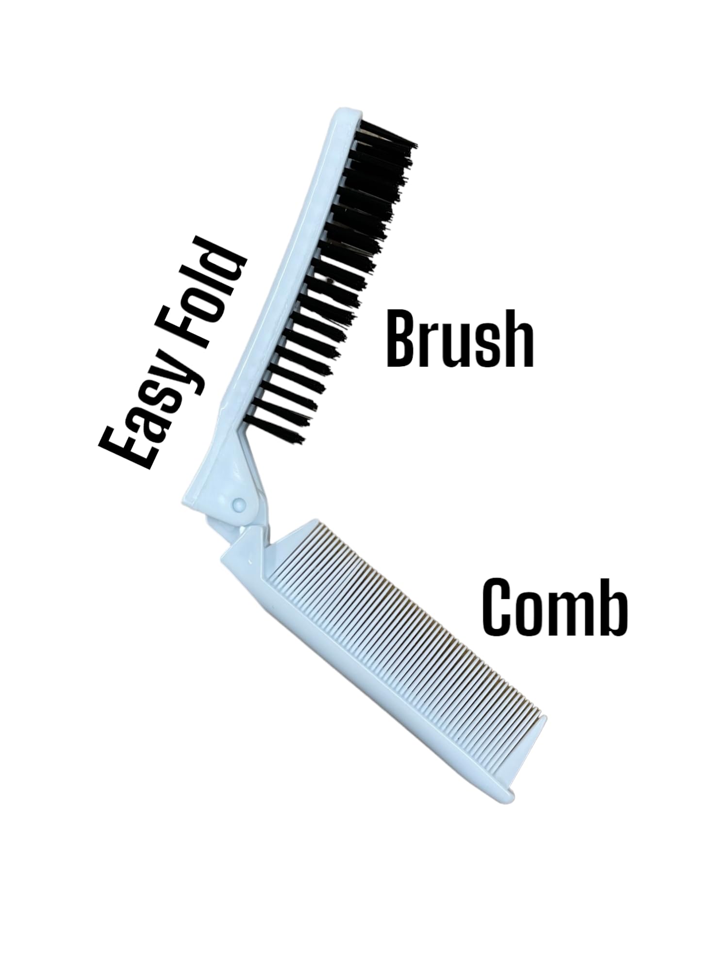 Folding Compact Travel Pocket HAIR BRUSH/COMB, 1 Red 1 White by Le Salon