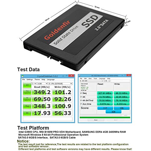 Alician SATA3.0 SSD Internal Solid State Hard Disk Drive for Laptop Desktop 256GB