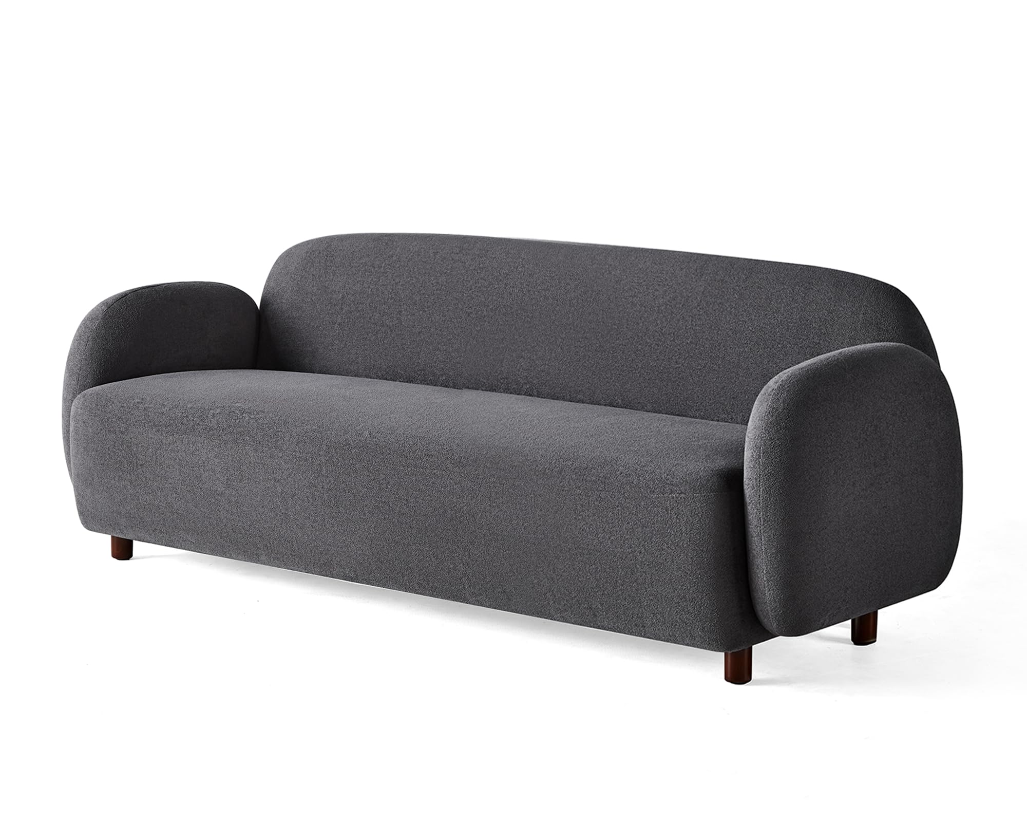 AMERLIFE Sofa, 3 Seater Cloud Couch, Curved Sofa with Soft Boucle Upholstery, Sofa Couch for Living Room, White Sofa