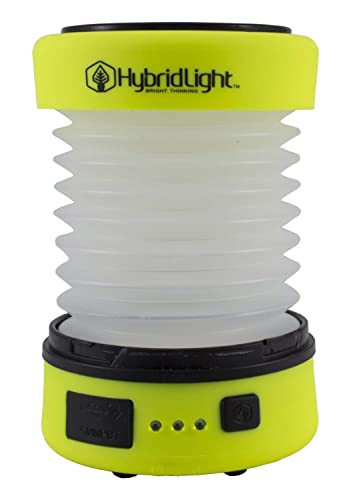Hybridlight Solar Rechargeable Lantern/Cell Phone Charger. 150 Lm. Built In Solar Panel, Hi-Vis Yellow