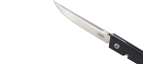 CRKT CEO EDC Folding Pocket Knife: Low Profile Gentleman's Knife, Everyday Carry, Satin Blade, IKBS Ball Bearing Pivot, Liner Lock, Glass Reinforced Fiber Handle, Deep Carry Pocket Clip 7096