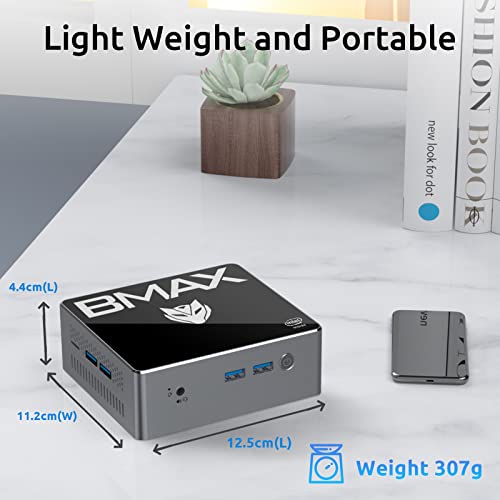 Bmax Mini PC 4-Core J4105 (up to 2.5 GHz) 8GB LPDDR4/256GB SSD 4K 60Hz Mini Desktop Computer Gigabit Ethernet Dual-Band Wi-Fi BT 5.0 HDMI 2.0 Micro Pc Mini Computer