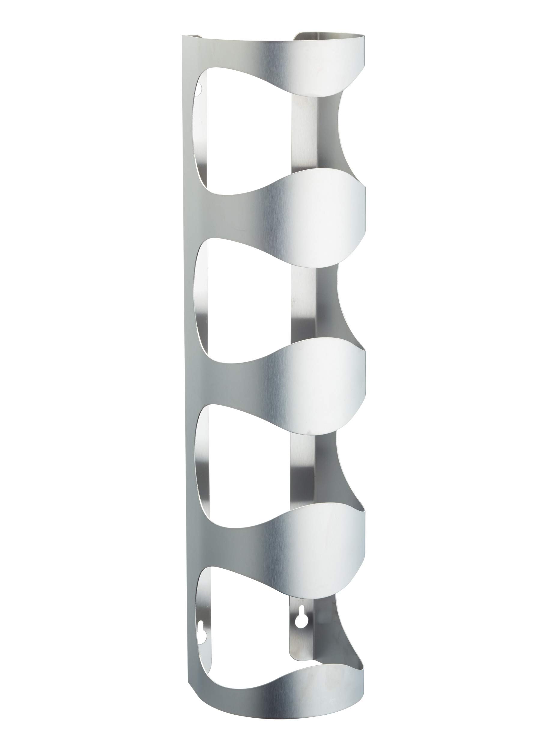 BarCraft Wall Wine Rack, Stainless Steel, 4 Bottle Holder