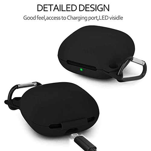 TOROTOP Case Compatible for Powerbeats Pro Case Cover,Anti-Lost & Shockproof Easy Carrying Silicone Case Accessories with Keychain and Soft Portable Storage Travel Carrying Case (Black)