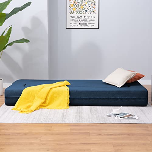 BALUS Folding Sofa Bed Queen Size, 8.6 Inch Floor Sofa Bed Couch Foldable, Memory Foam Futon Couch, Fold Out Sofa Bed Convertible Sleeper Sofa Bed for Living Room/Bedroom/Guest Room/Office