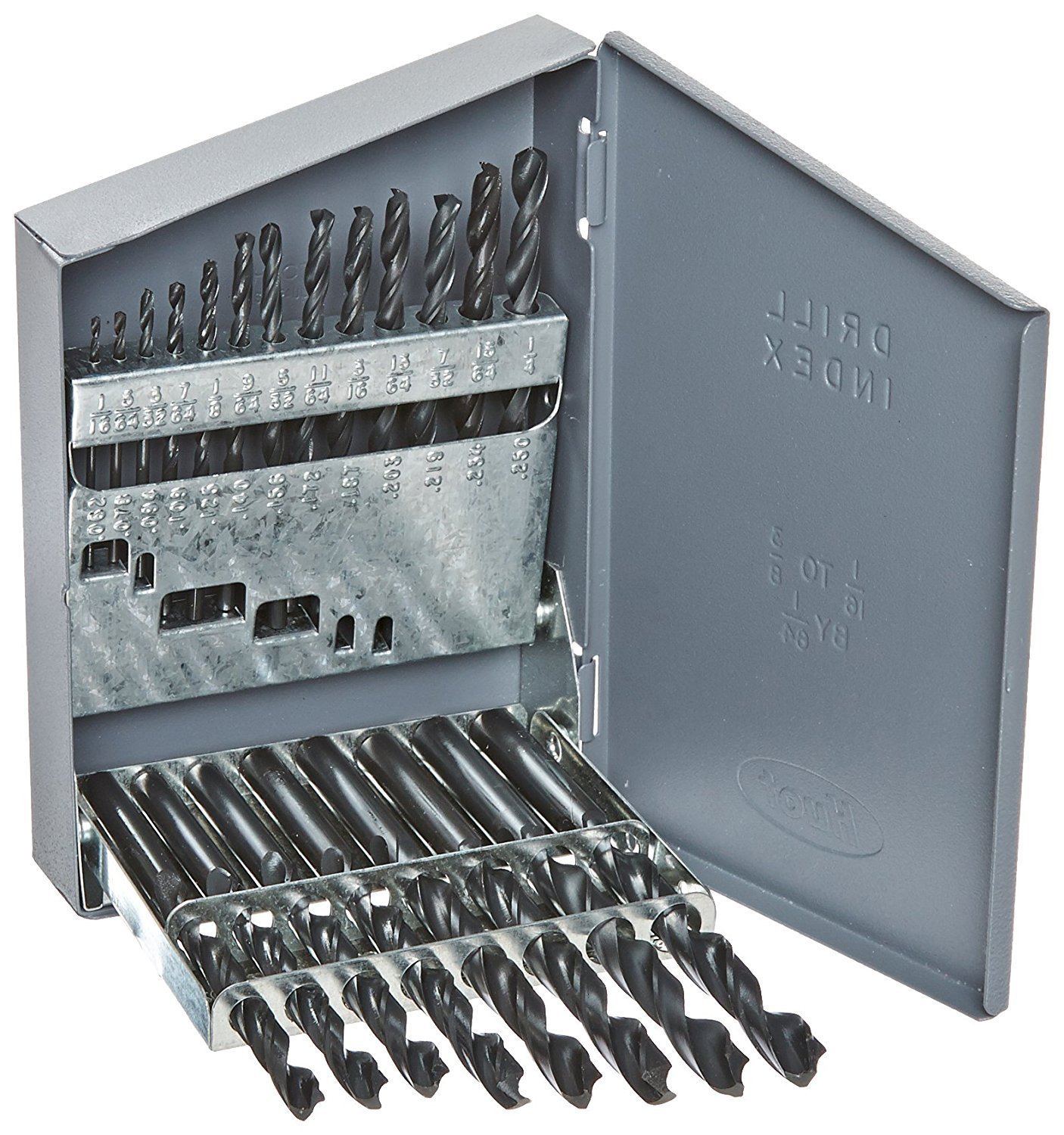 Drill America 20 Piece High Speed Steel Drill Bit Set (Wire Sizes #61 - #80), D/an Series