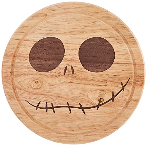 TOSCANA - a Picnic Time brand Disney Classics Nightmare Before Christmas Circo Board & Knife Cheese Board and Knife Set, 10.2 inches Diameter, Jack - Parawood